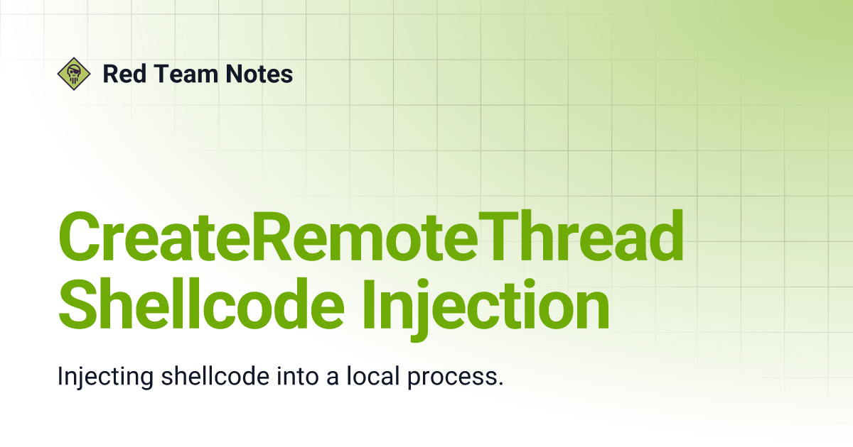 CreateRemoteThread Shellcode Injection | Red Team Notes